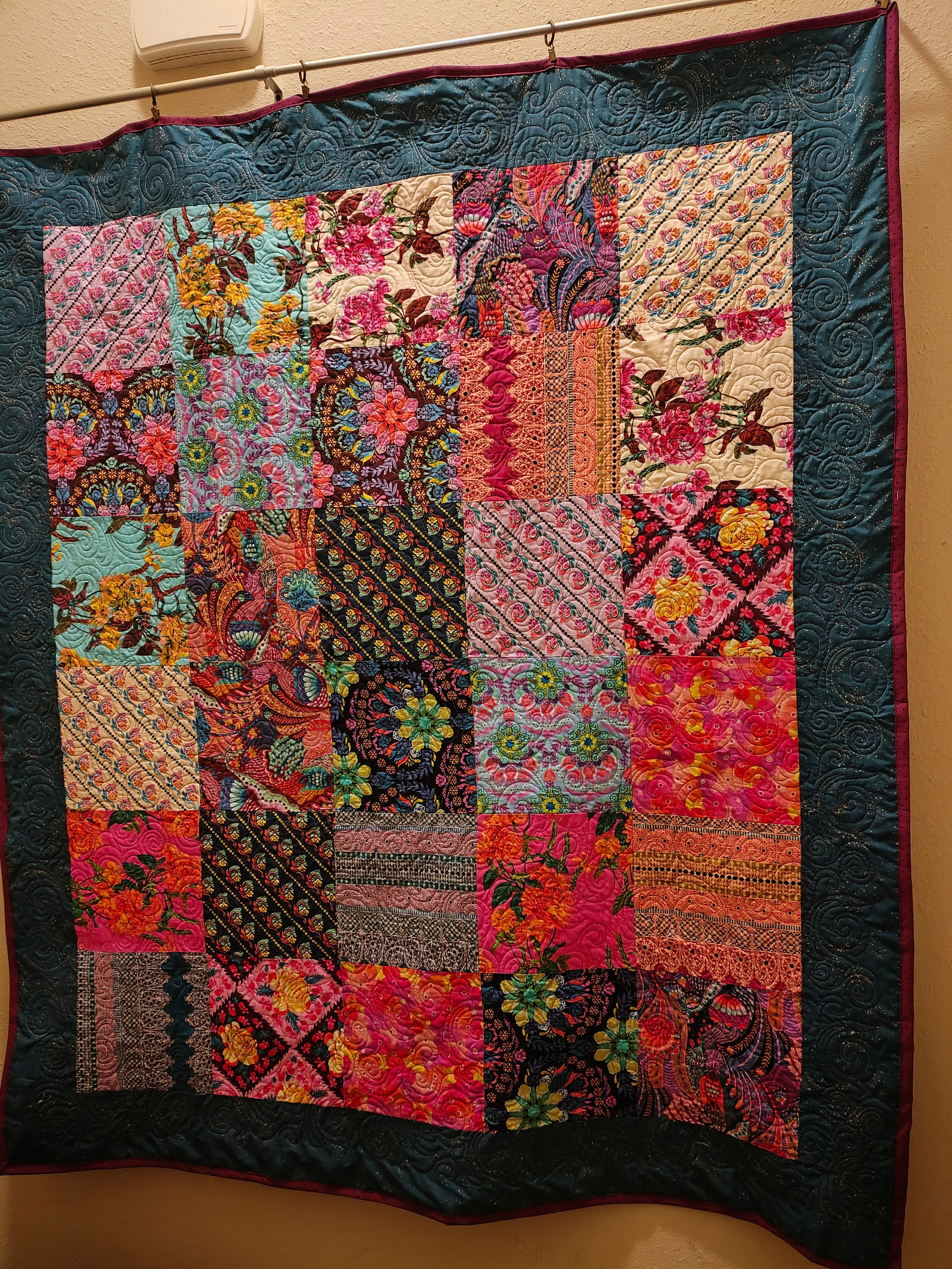 Kaffe Fabric Quilt Hand Made by Me, Machine Sewn Quilt. Made With 100% ...