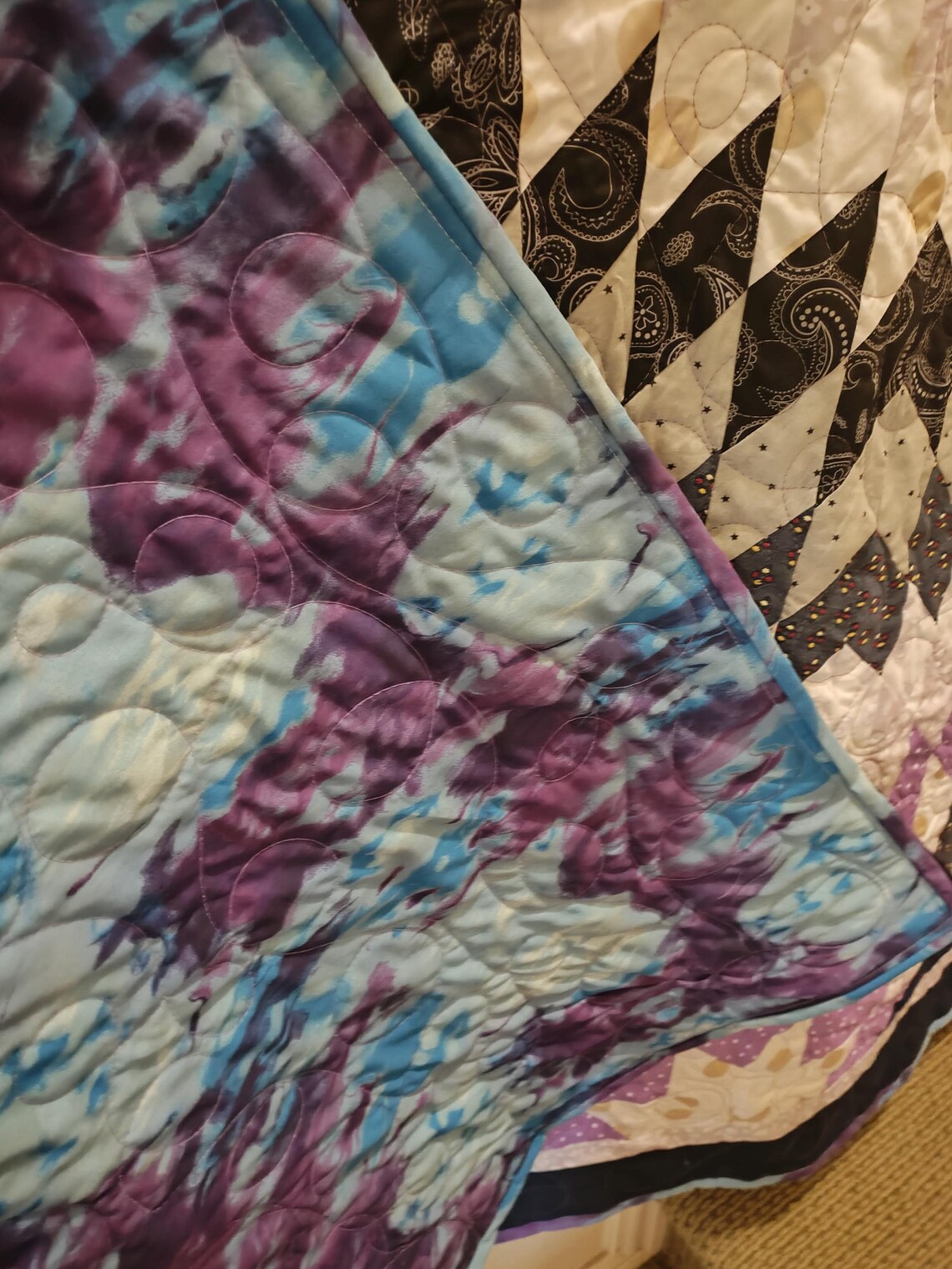 Texas Star Pieced Quilted, by Me, Machine Sewn Quilt. Made With 100% ...