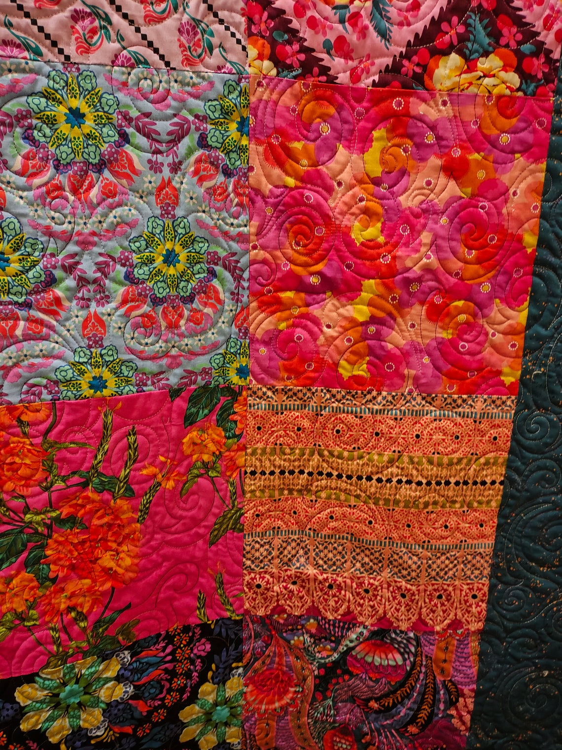 Kaffe Fabric Quilt Hand Made by Me, Machine Sewn Quilt. Made With 100% ...