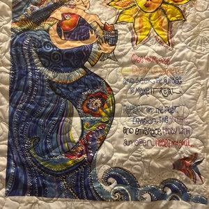 Laurel Burch Mermaid Quilt Hand Made by Me, Machine Sewn Quilt. Made ...