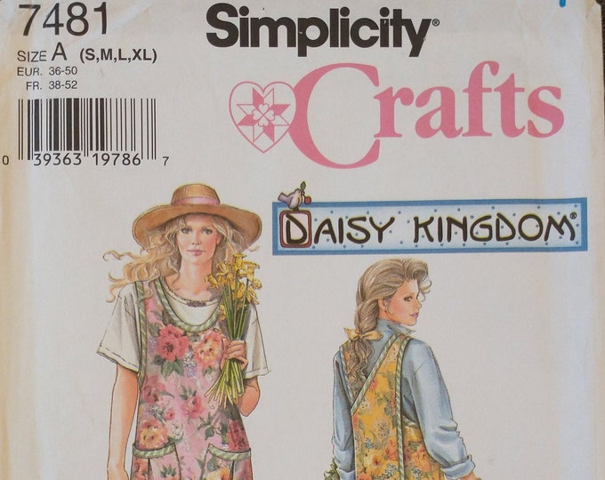VINTAGE Misses' Apron Pattern, Simplicity 7481, Daisy Kingdom, Size A S ...