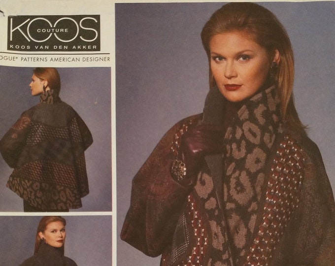 Uncut Vogue Sewing Pattern 1277 Reversible Wrap Jacket, Loose Fit Coat ...