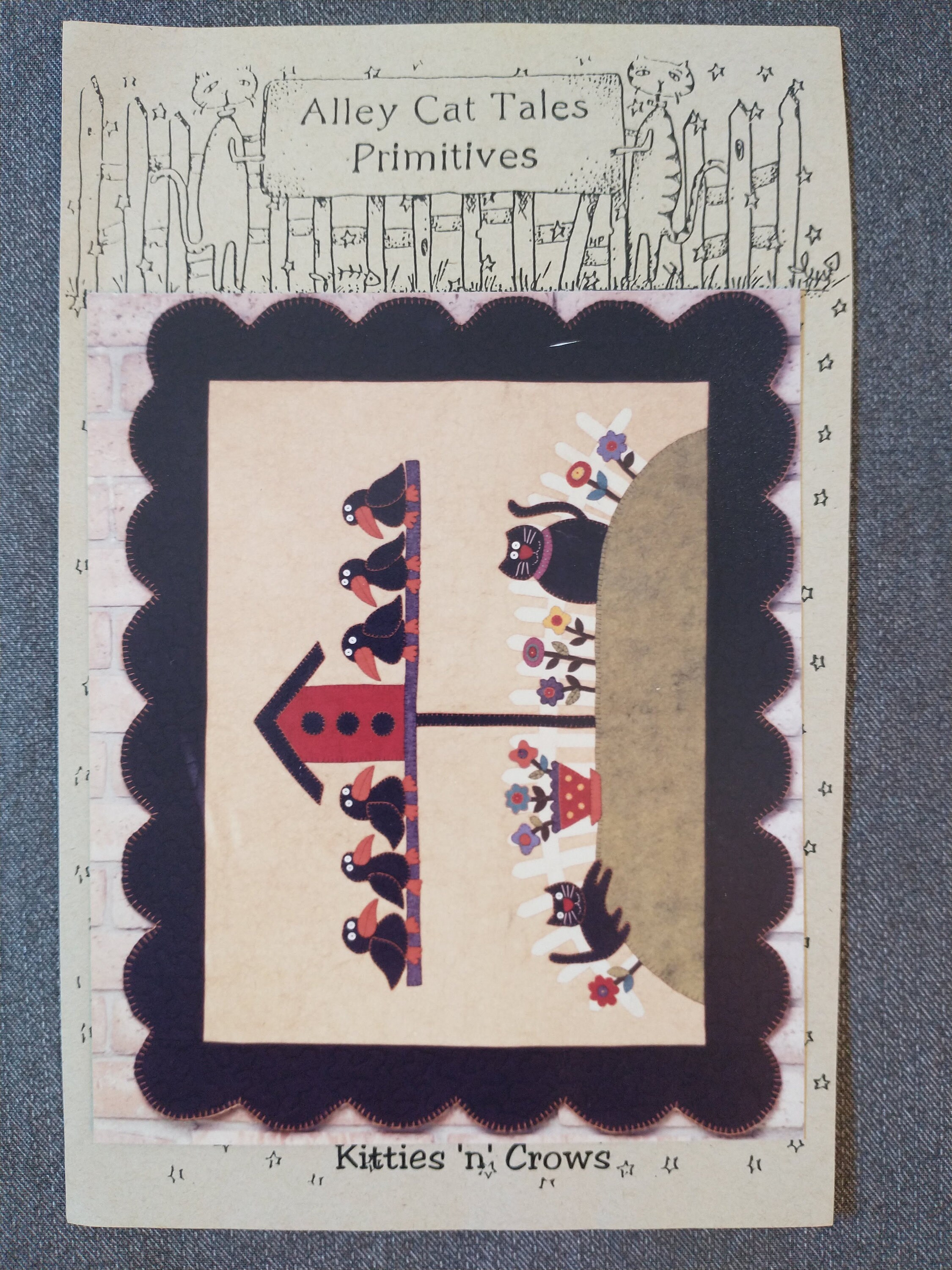 Kitties 'N' Crows Quilt Pattern: 42" X 52" Alley Cat Tales Primitives ...