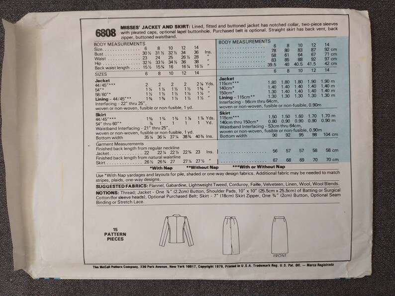 Vintage Misses' Mccall's 6808 Pattern, Krizia, Petite-able, Misses ...