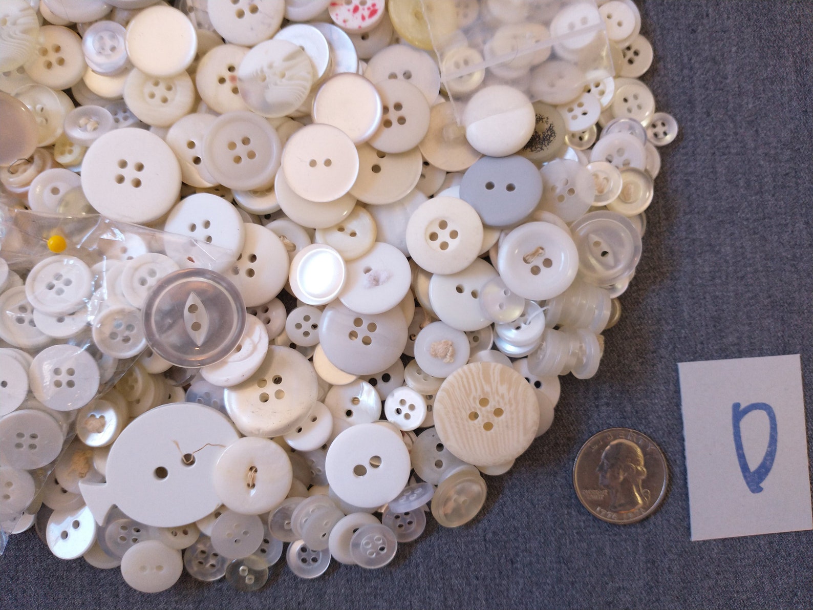 Vintage White Buttons, Choice of Two Lots of 400+ Buttons Each, White ...