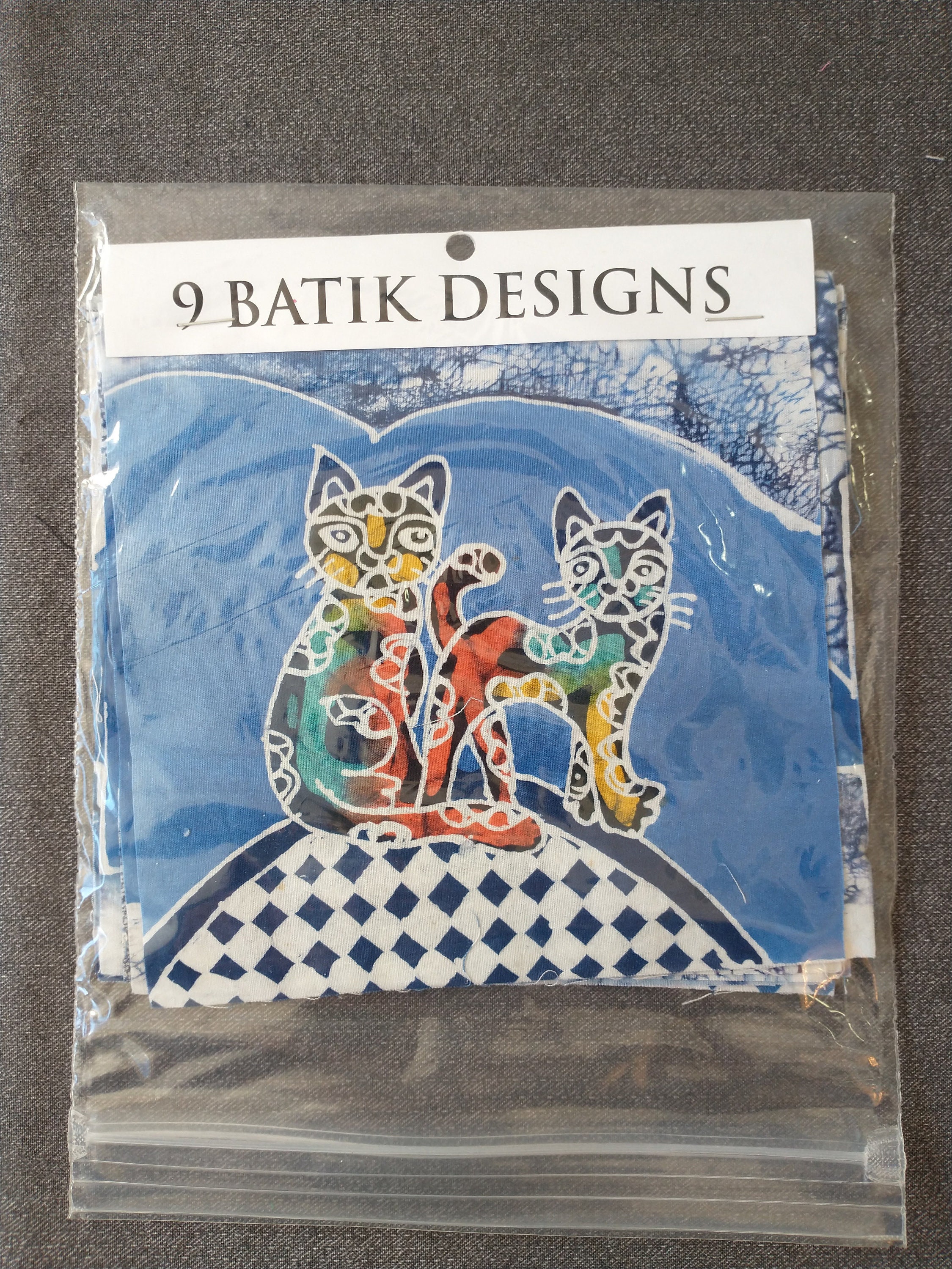 Vintage Indonesian Batik Mini Packets, Five Nine-fabric Packs, Use for ...