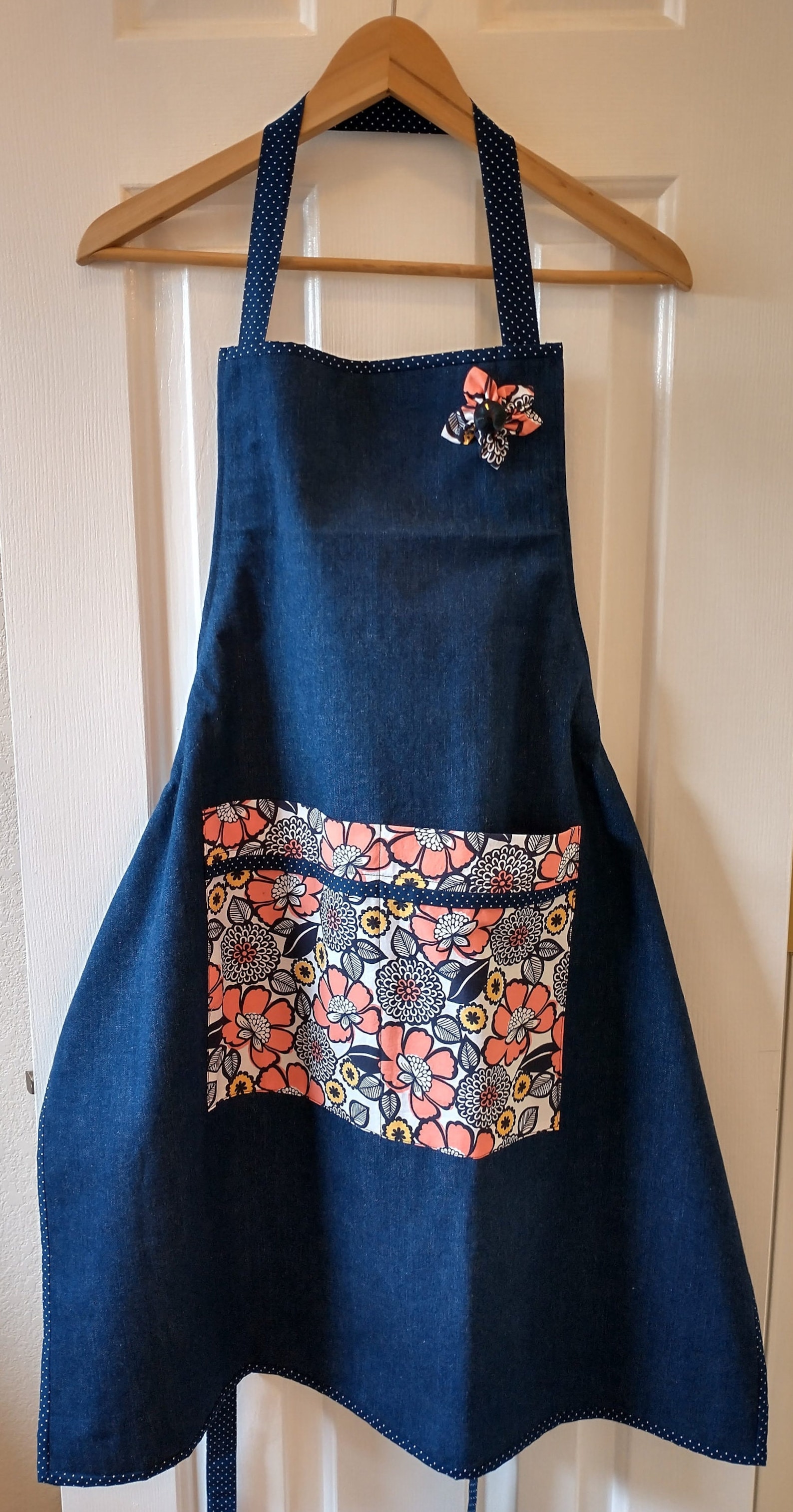 Women's Apron, Chef's Apron, Large Front Pockets, Adjustable Neck Strap ...