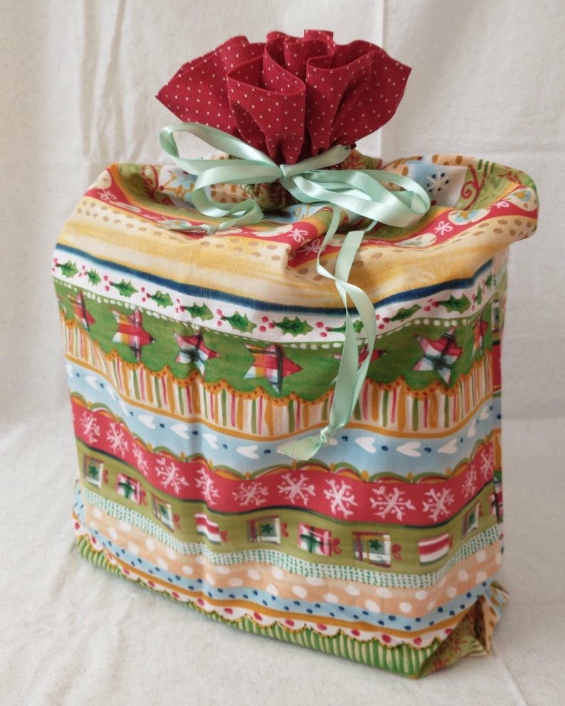 Santa Sack Bags, Large Christmas Cloth Bag With Drawstring, Reusable ...
