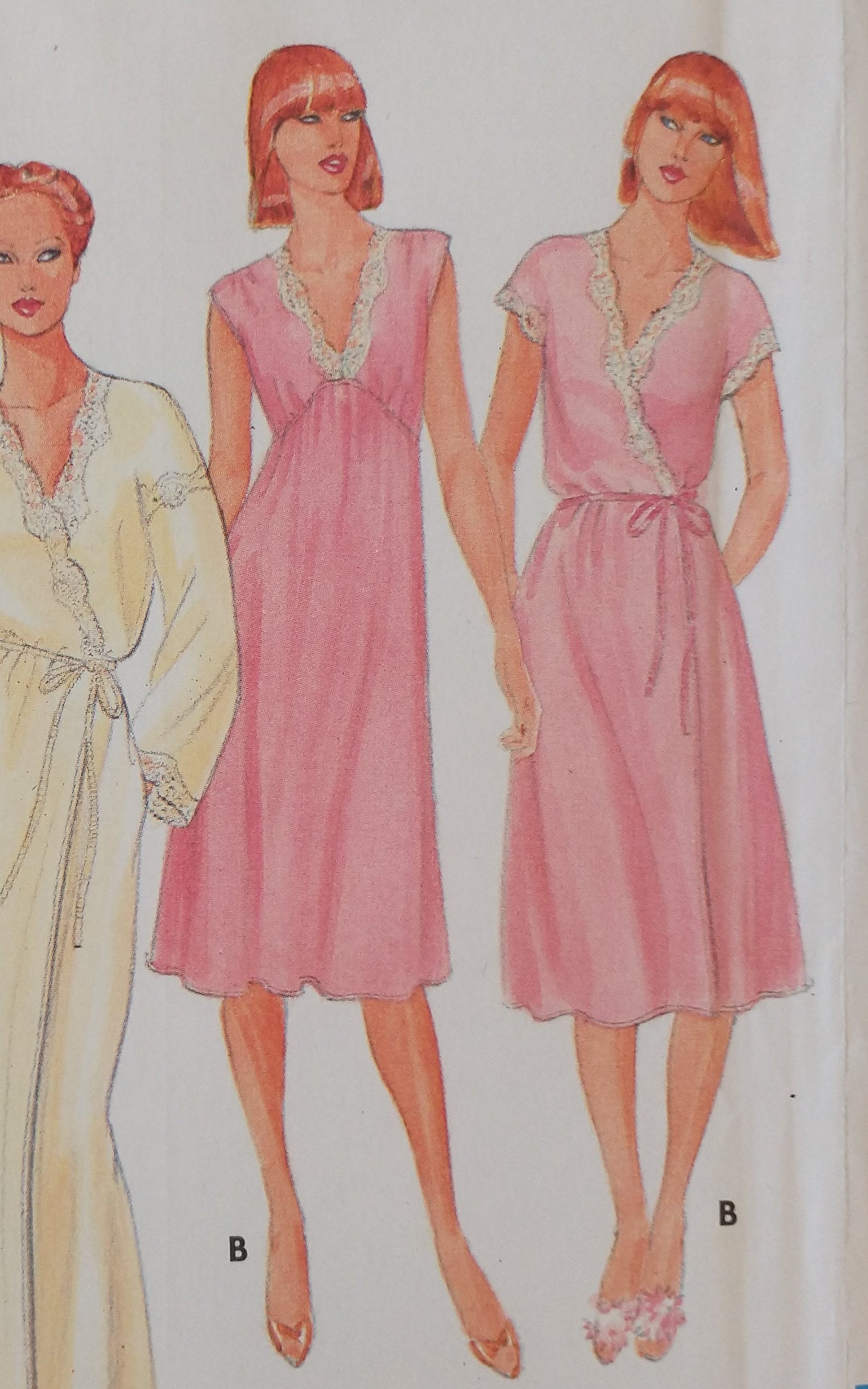 VINTAGE Nightgown and Robe Pattern Butterick 4096 Size | Etsy