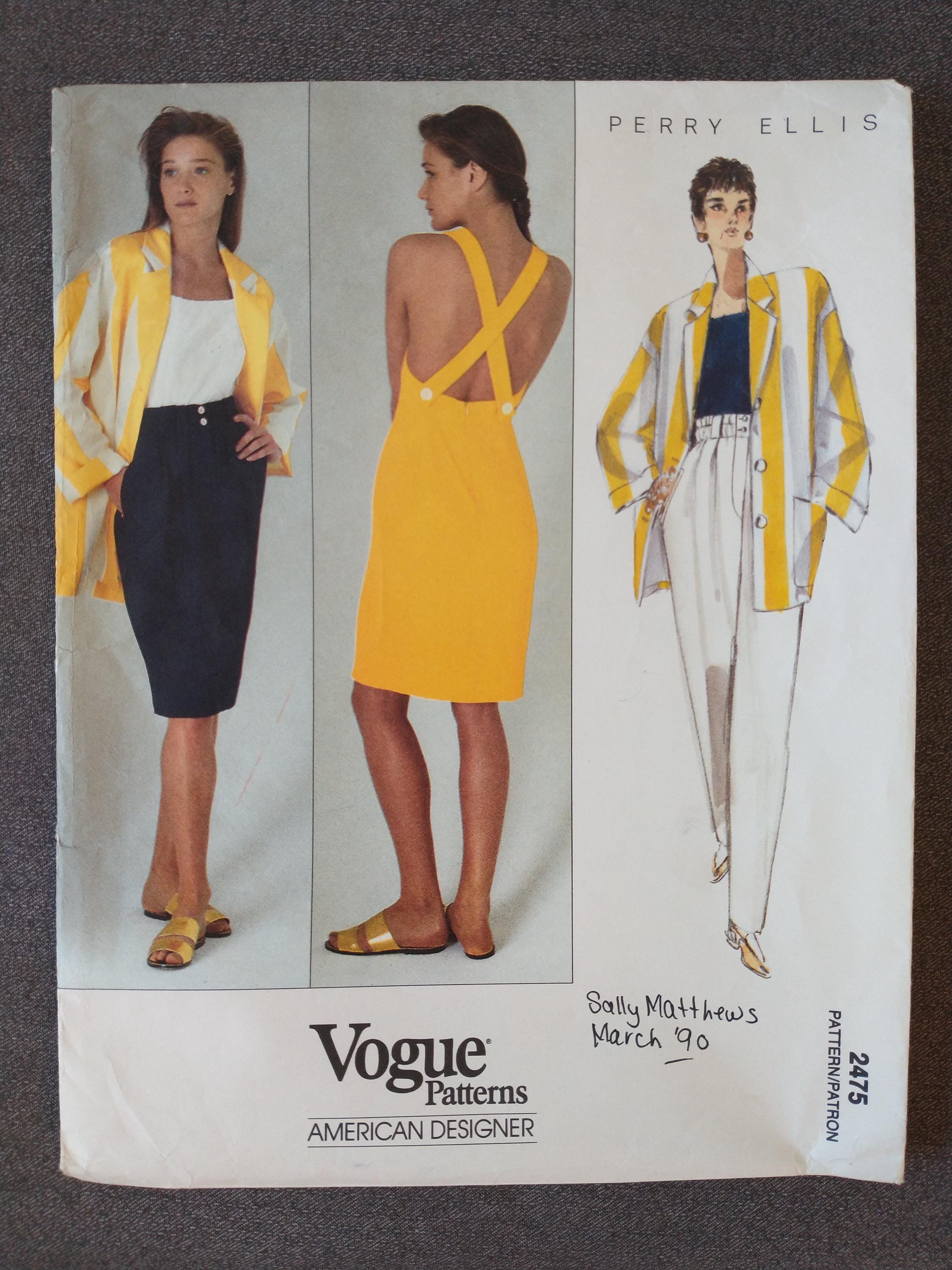 Vintage Misses' Vogue 2475, Perry Ellis, Vogue American Designer ...