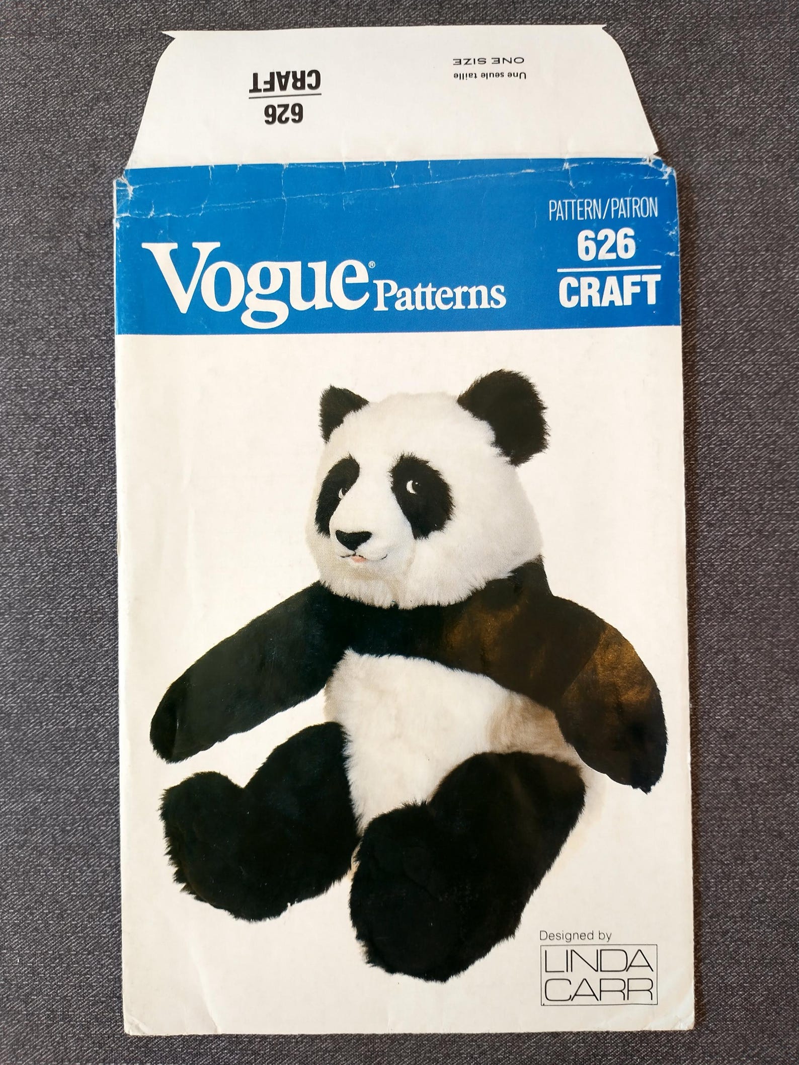 Vintage Vogue Pattern 626, Vogue Craft Patterns, Stuffed Panda ...