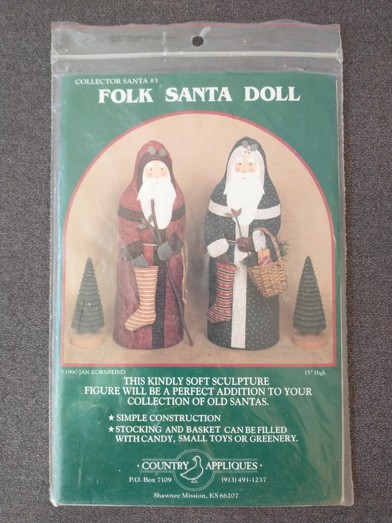 Vintage Folk Santa Doll Pattern, Collector Santa #3, From Country ...
