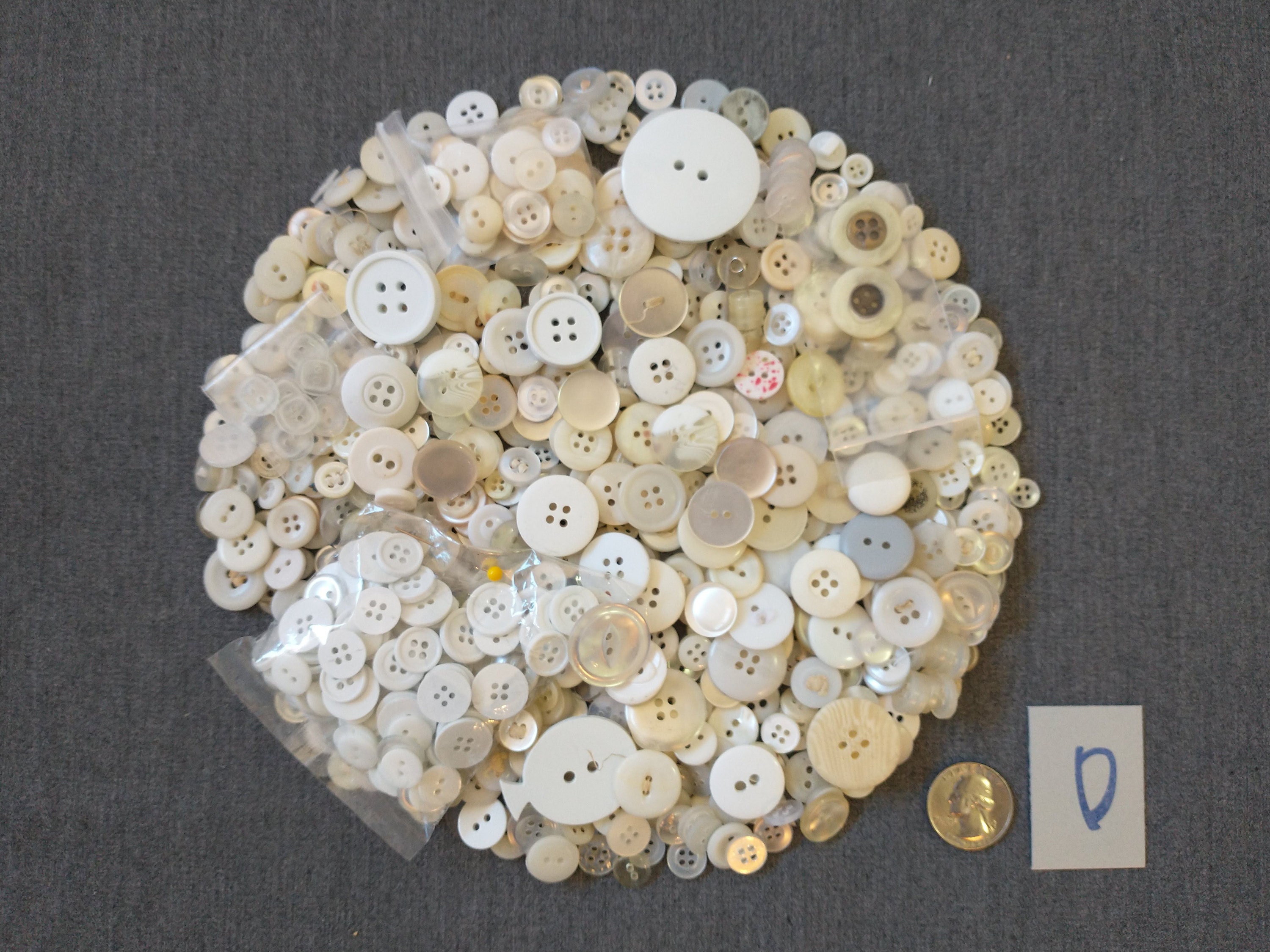 Vintage White Buttons, Choice of Two Lots of 400+ Buttons Each, White ...
