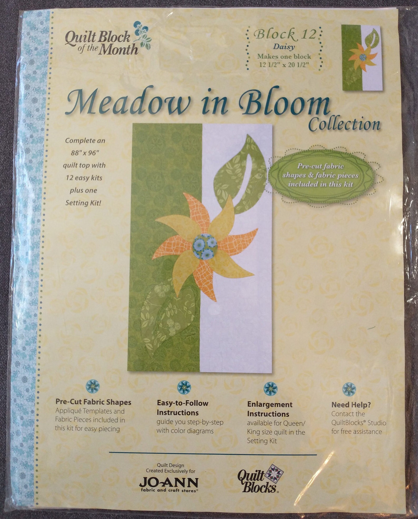 Quilt Blocks of the Month, Meadow in Bloom Collection, Joann Quilt ...