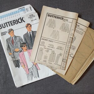 Vintage Men's Jacket Pattern, Butterick #4135, Size XS, S, M, Uncut ...