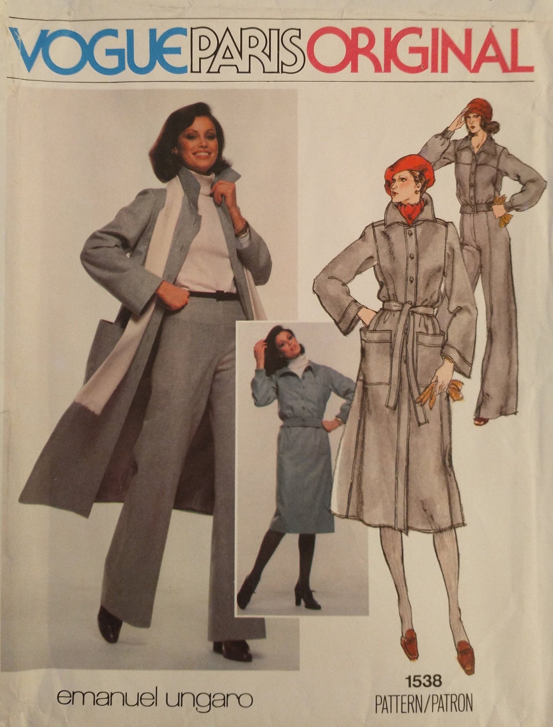 Vintage Misses' Vogue 1538 Pattern, Emanuel Ungaro, Vogue Paris ...