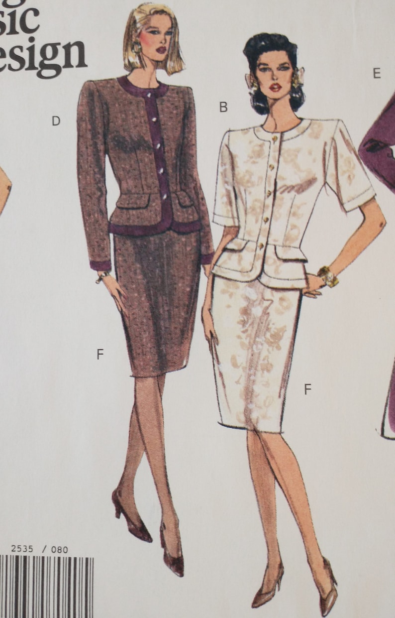 VINTAGE Misses' Top and Skirt Pattern, Vogue's Basic Design, Vogue 2535 ...