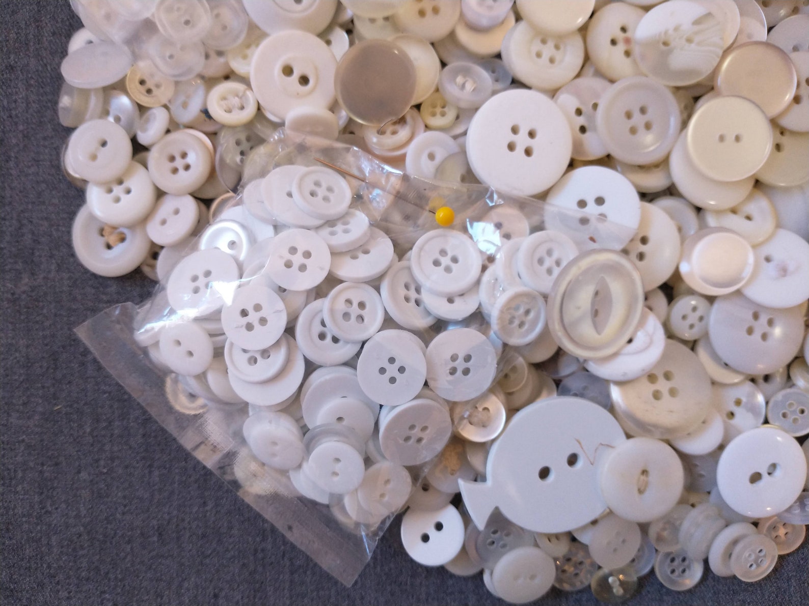 Vintage White Buttons, Choice of Two Lots of 400+ Buttons Each, White ...