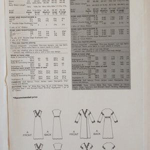 VINTAGE Nightgown and Robe Pattern, Butterick 4096, Size Medium (12, 14 ...