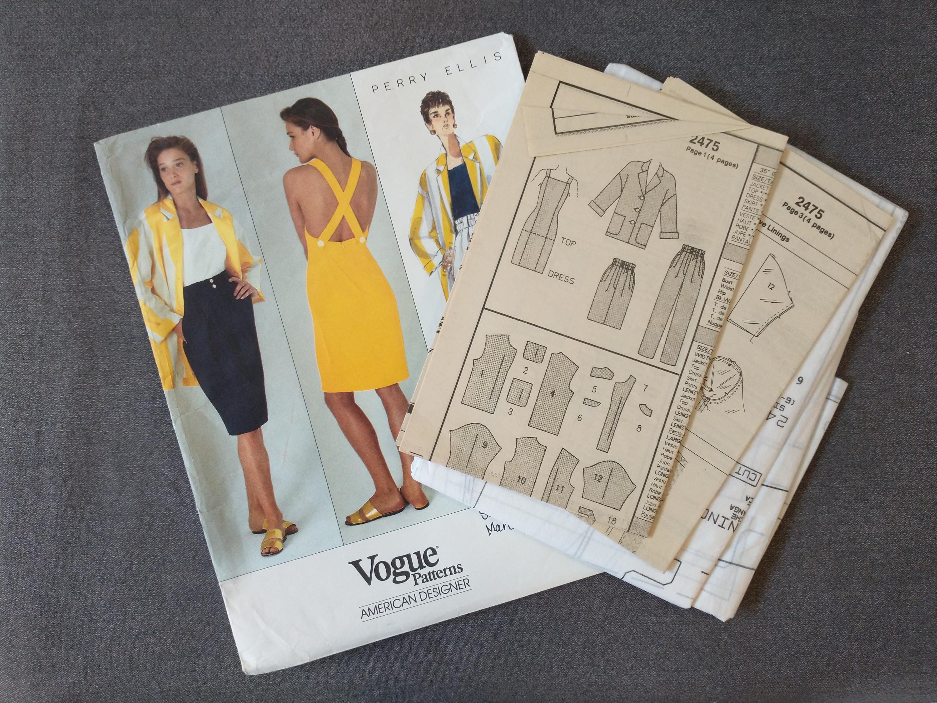 Vintage Misses' Vogue 2475, Perry Ellis, Vogue American Designer ...