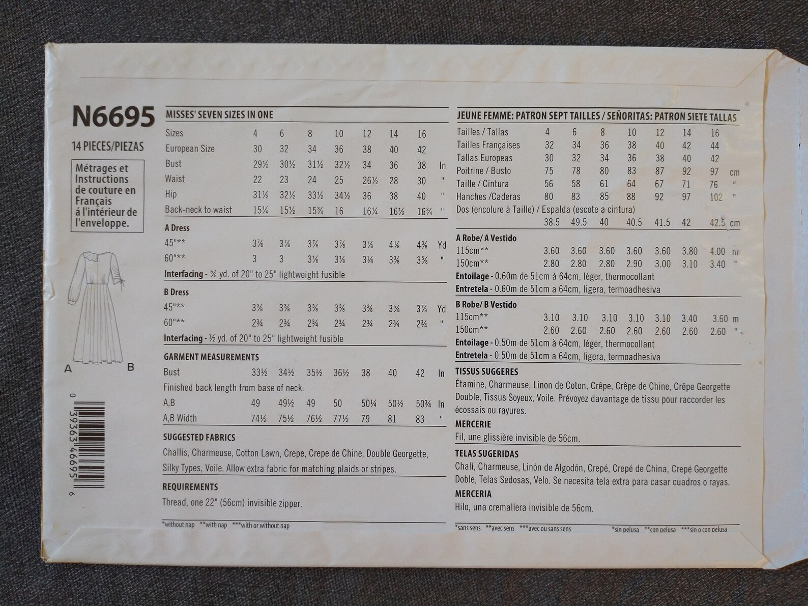 New Look N6695 Dress Pattern: Pleated Skirt, Shirred Sleeves, Size 4-16 ...