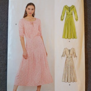 New Look N6695 Dress Pattern: Pleated Skirt, Shirred Sleeves, Size 4-16 ...