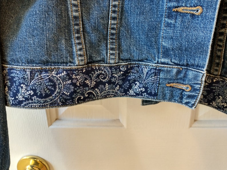 Designer Vintage Denim Jacket, One of a Kind, Quilted Back Panel, Boho ...