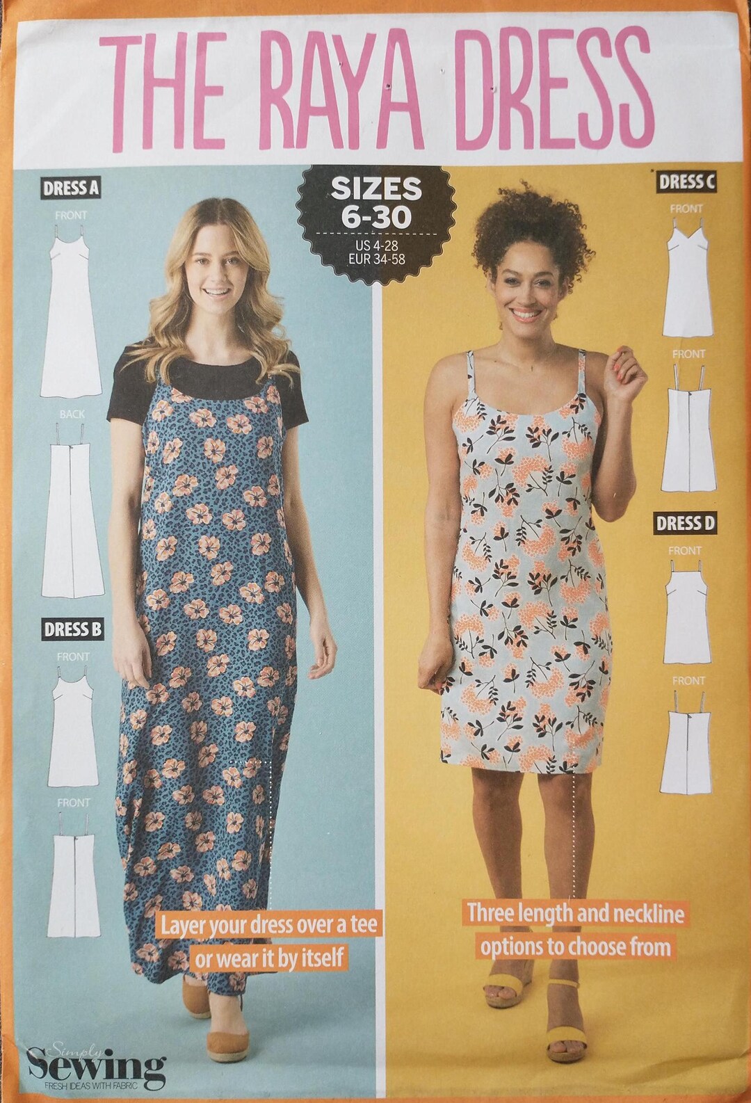 Misses' Dress Pattern, the Raya Dress by Simply Sewing, , Size 4-28 ...