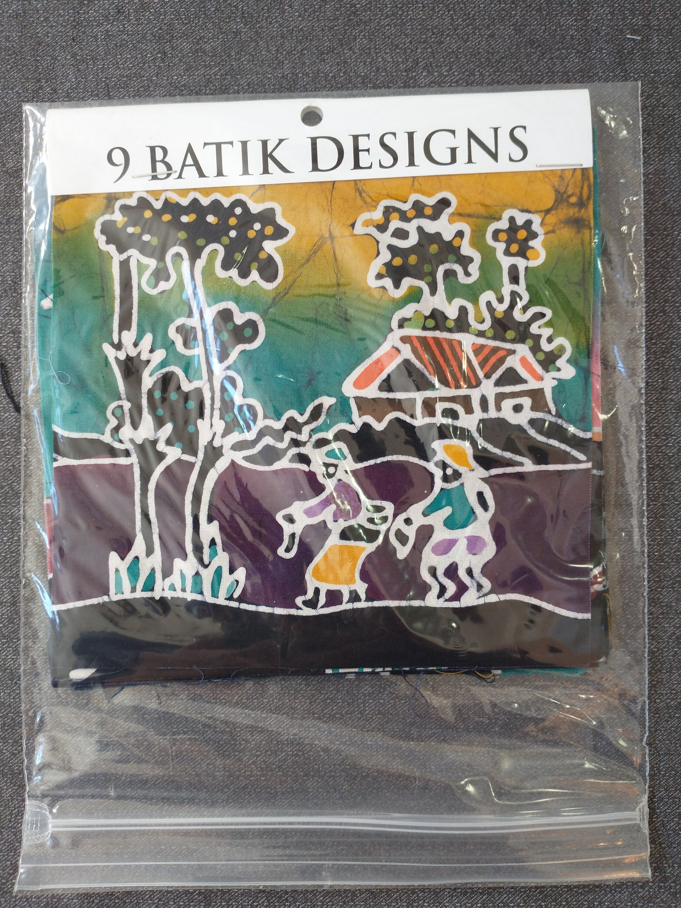 Vintage Indonesian Batik Mini Packets, Five Nine-fabric Packs, Use for ...