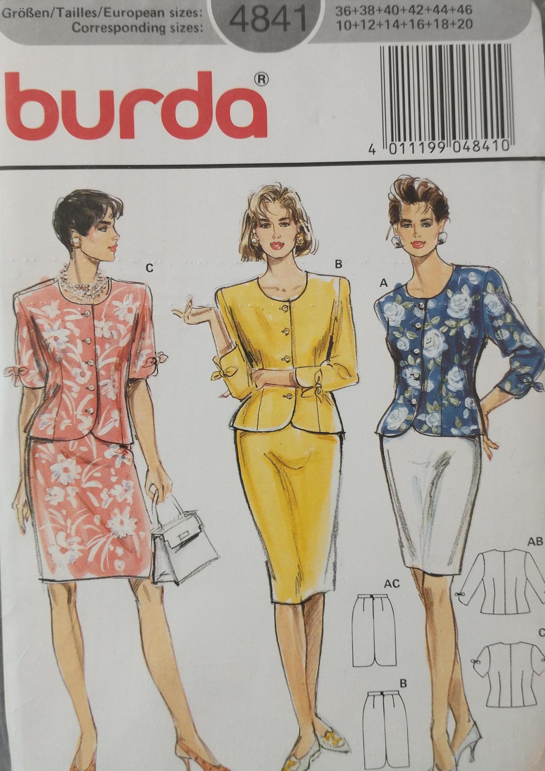 Burda 4841 Jacket and Skirt Pattern: Misses' Sizes 10-20, Uncut - Etsy