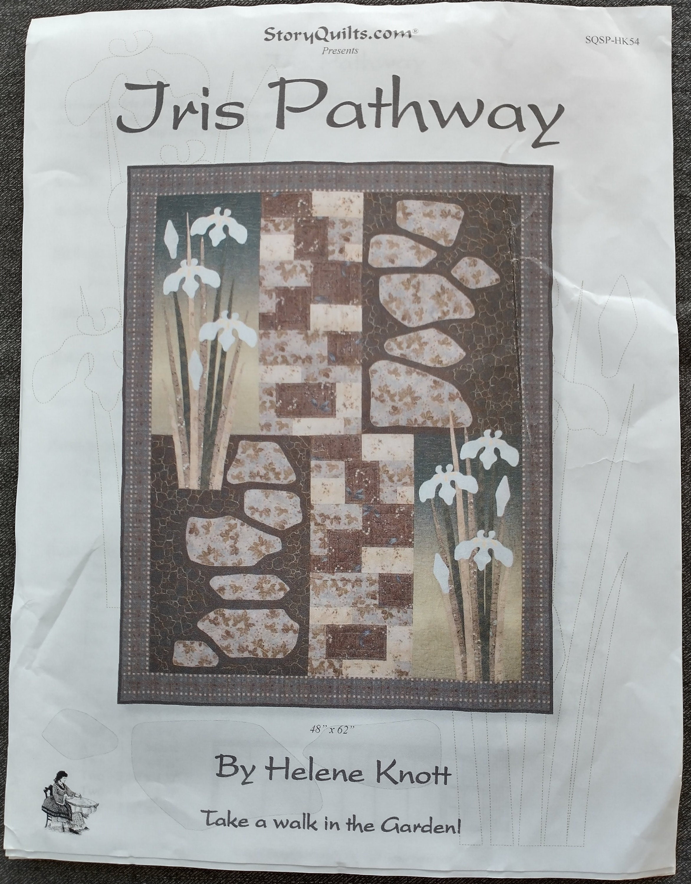 Iris Pathway Quilt Pattern by Helene Knott, 2007, 48 X 62 Wall Hanging ...