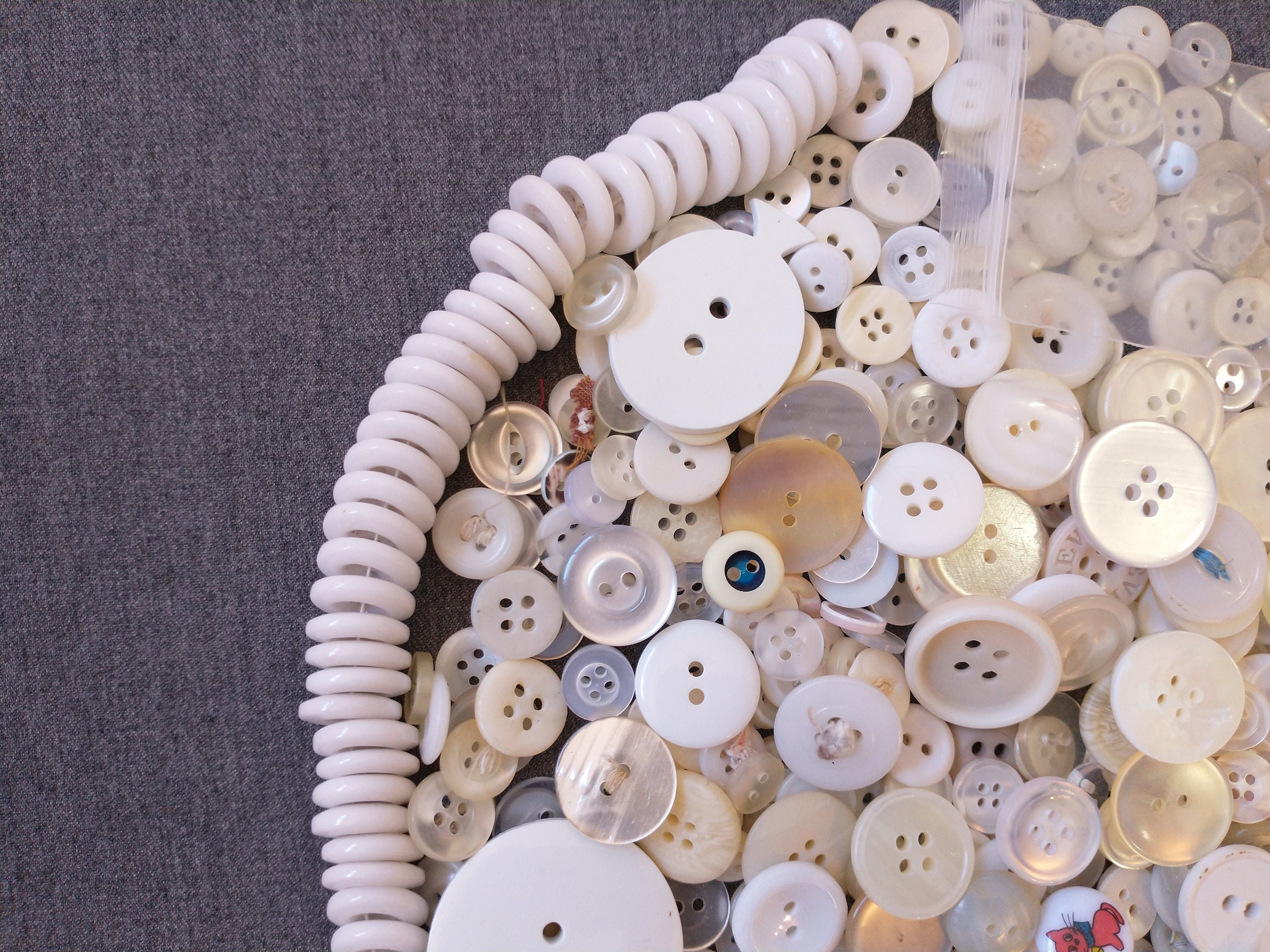 Vintage White Buttons, Choice of Two Lots of 400+ Buttons Each, White ...