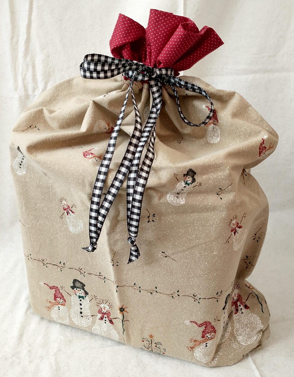 Santa Sack Bags, Large Christmas Cloth Bag With Drawstring, Reusable ...