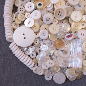 Vintage White Buttons, Choice of Two Lots of 400+ Buttons Each, White ...