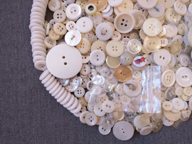 Vintage White Buttons, Choice of Two Lots of 400+ Buttons Each, White ...