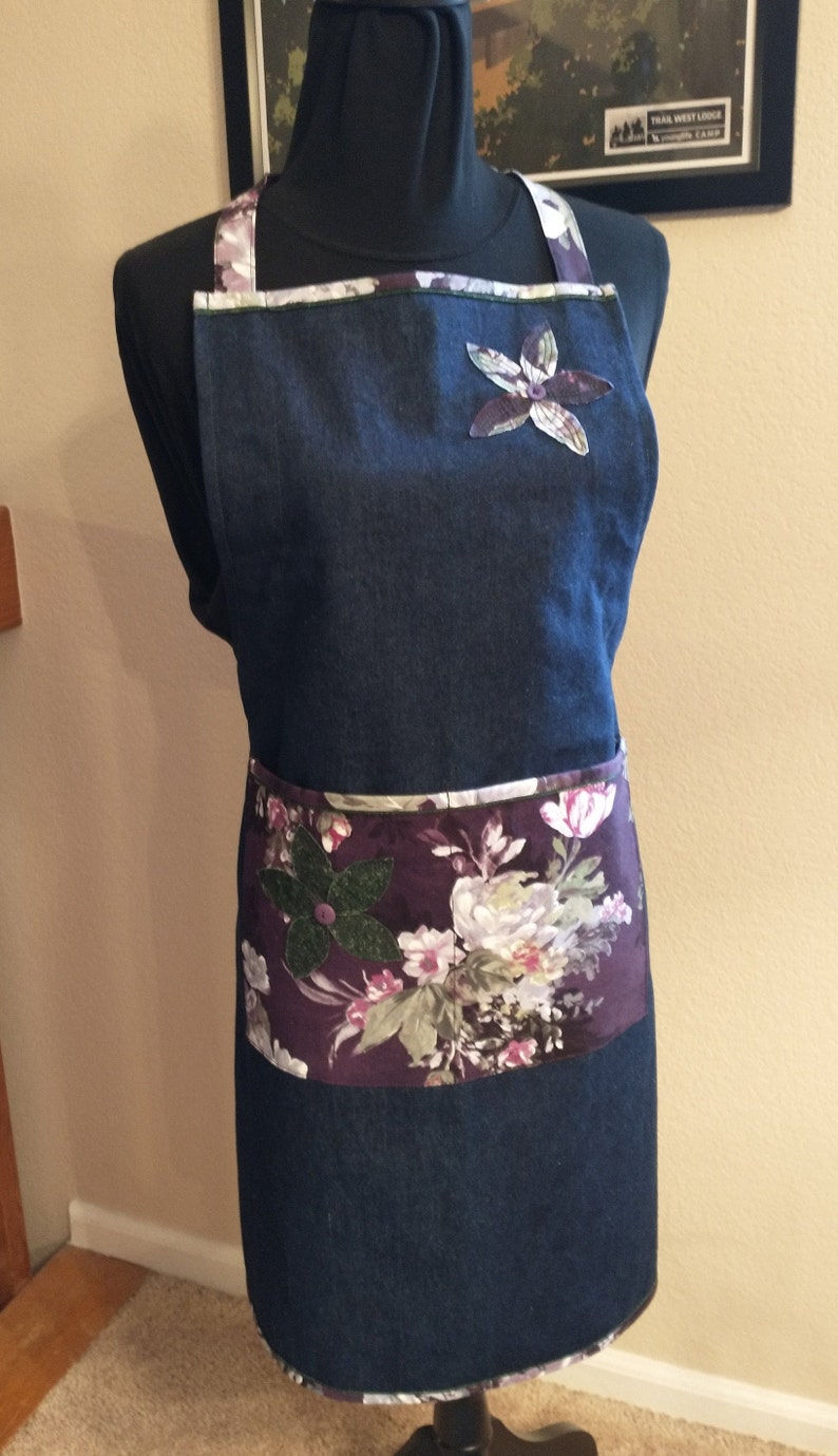 Women's Apron, Chef's Apron, Large Front Pockets, Adjustable Neck Strap ...