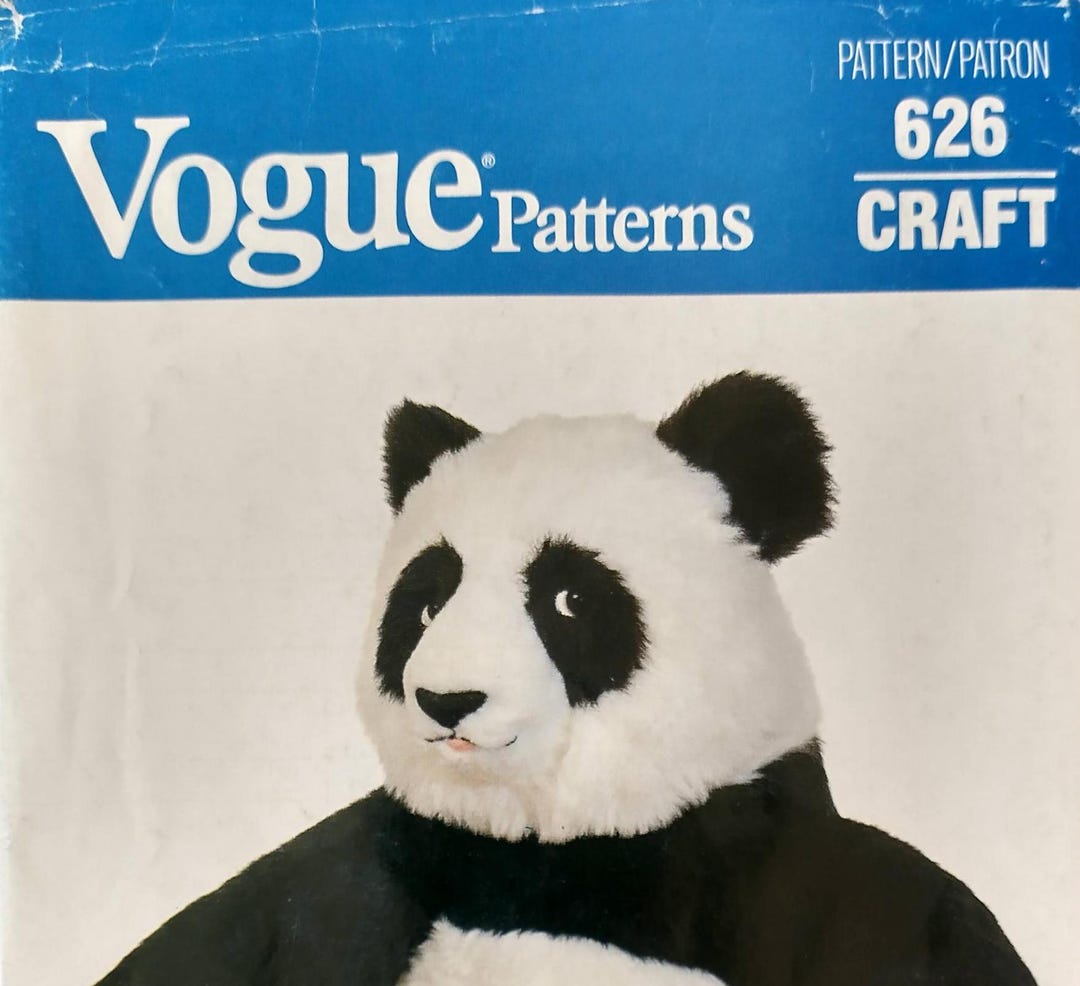 Vintage Vogue Pattern 626, Vogue Craft Patterns, Stuffed Panda ...