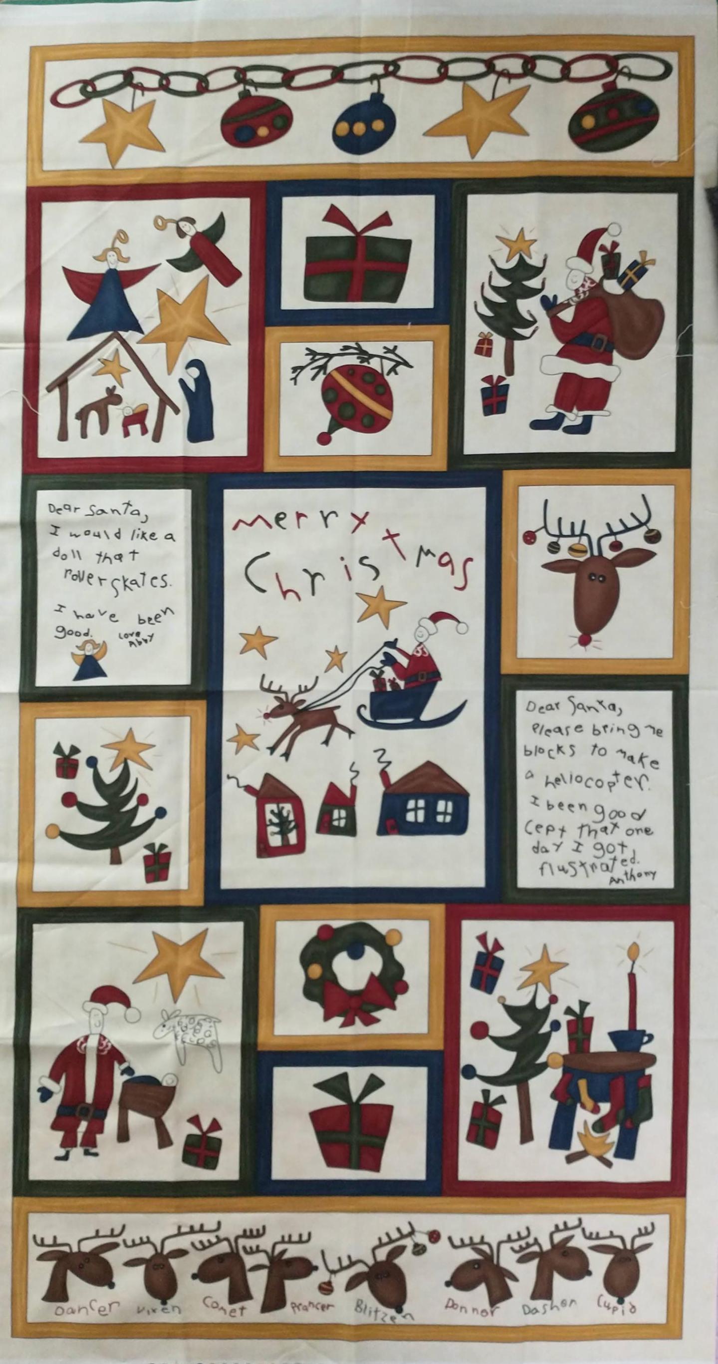 RARE, Out of Print, Dear Santa Panel by Sandy Gervais for Moda, 100 ...