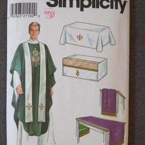 VINTAGE Men's Vestments Pattern, Altar Cloths Pattern, Simplicity 7950 ...