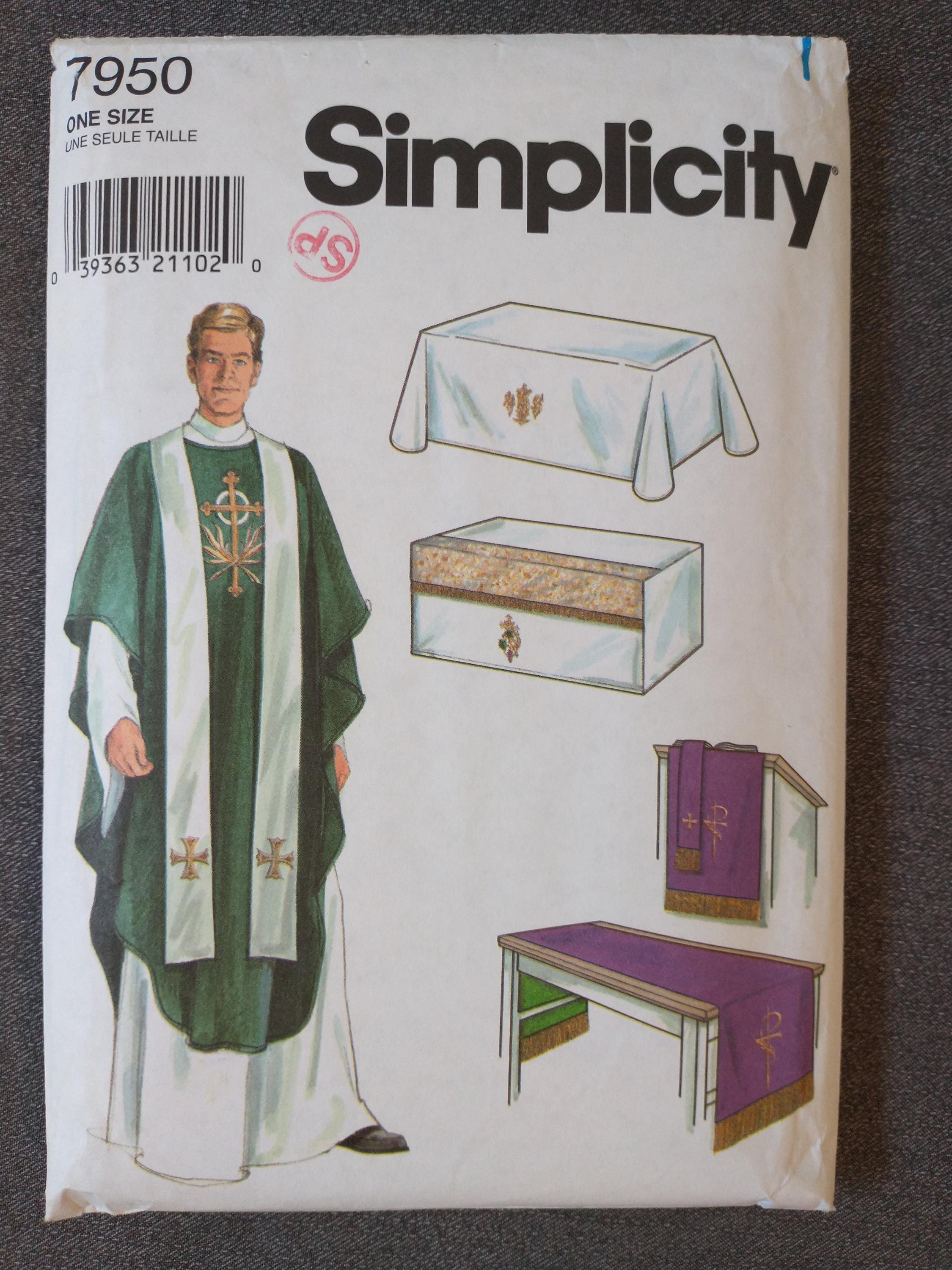 VINTAGE Men's Vestments Pattern, Altar Cloths Pattern, Simplicity 7950 ...