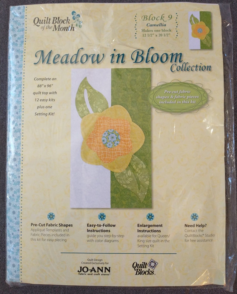 Quilt Blocks of the Month, Meadow in Bloom Collection, Joann Quilt ...
