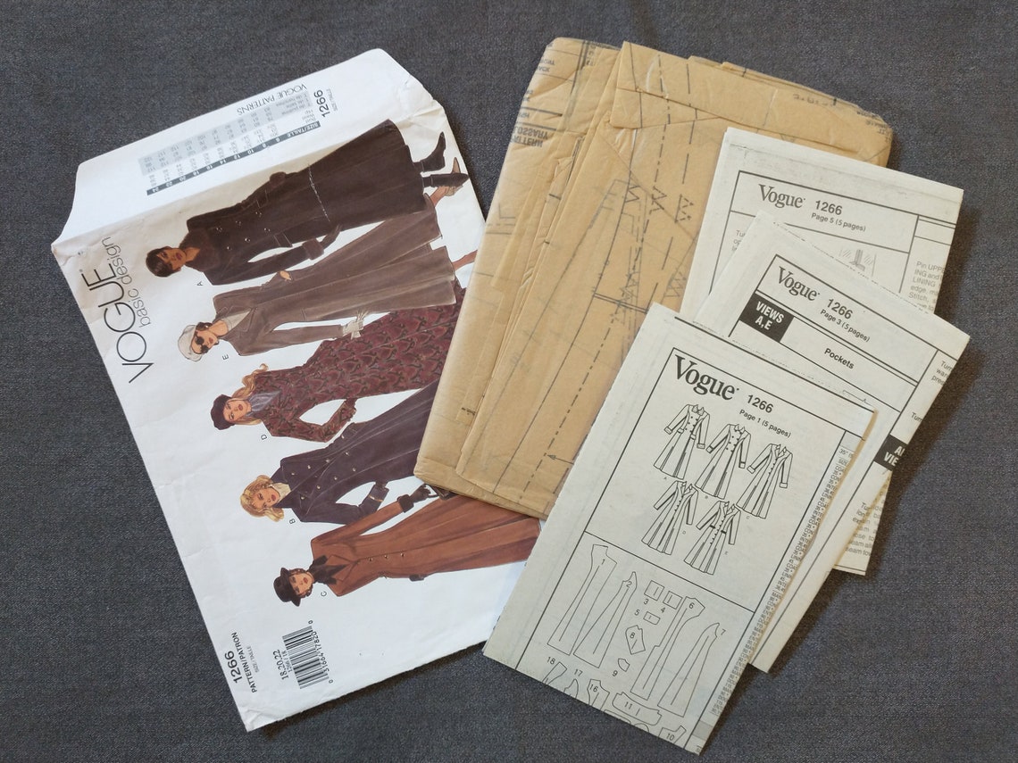 Vintage Misses' Vogue 1266 Pattern, Vogue Basic Design, Misses' Coat ...