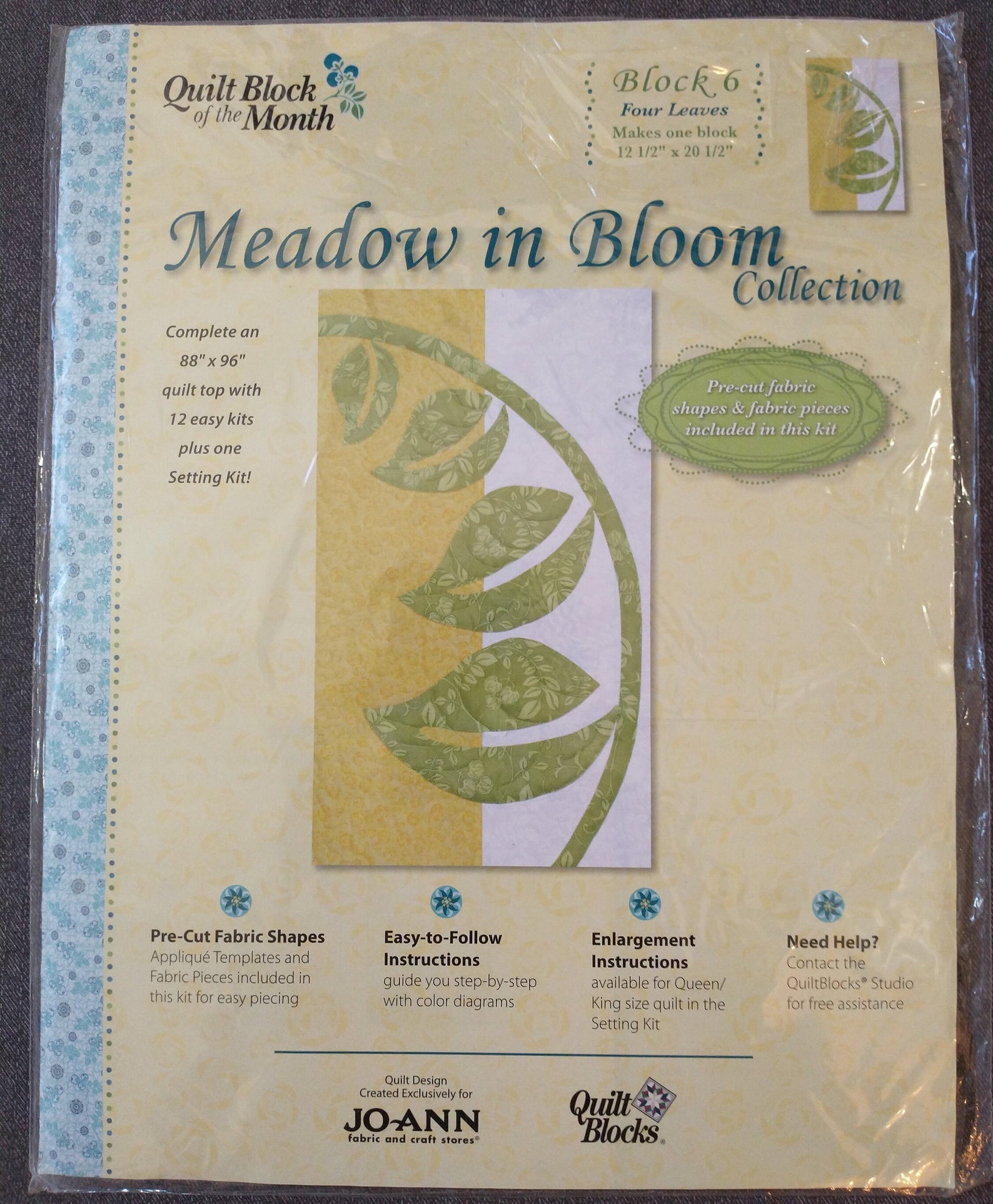 Quilt Blocks of the Month, Meadow in Bloom Collection, Joann Quilt ...