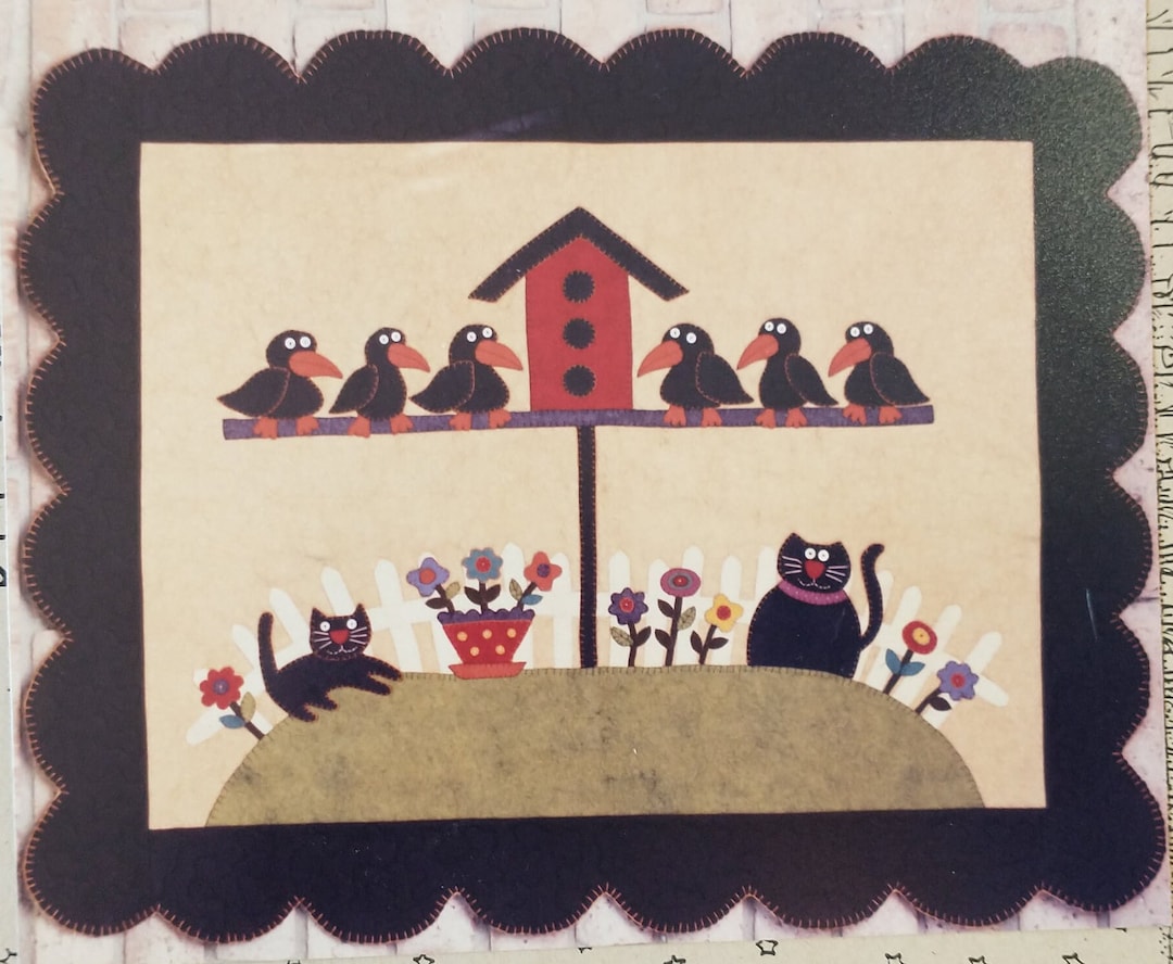 Kitties 'N' Crows Quilt Pattern: 42" X 52" Alley Cat Tales Primitives ...