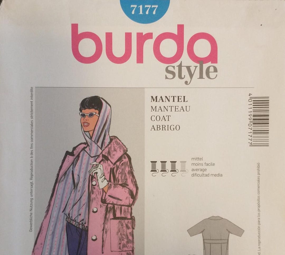 Burda Misses' Coat Pattern, Burda Style #7177, Sizes 10/12-18/20, Uncut ...