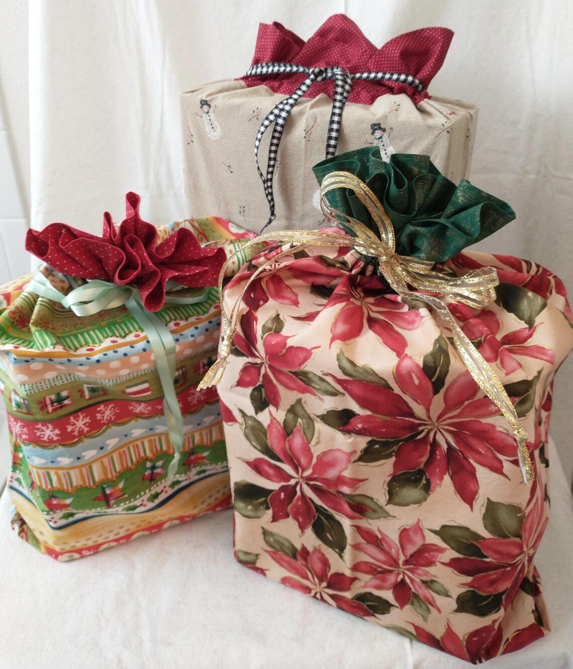 Santa Sack Bags, Large Christmas Cloth Bag With Drawstring, Reusable ...