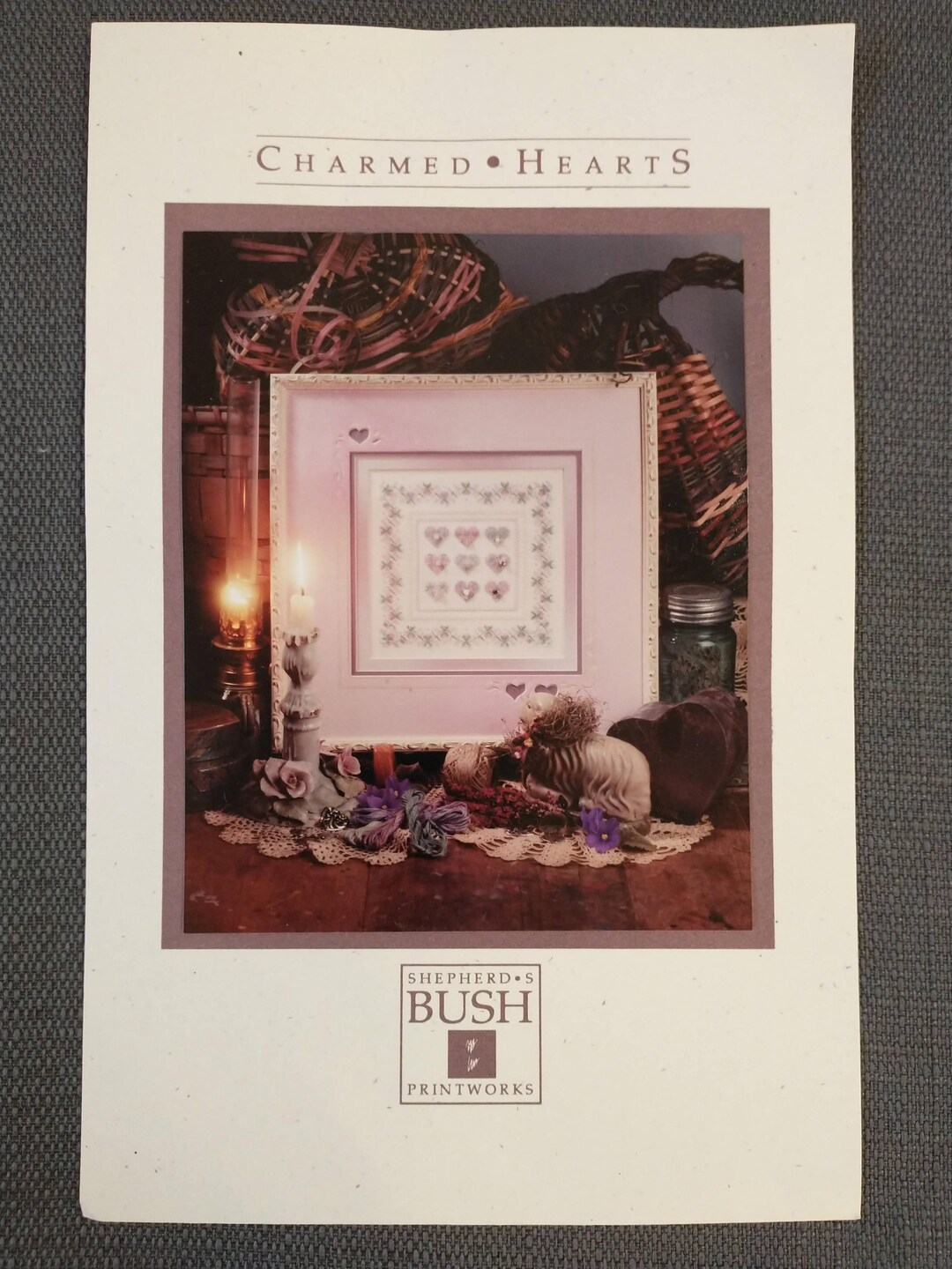Vintage Charmed Hearts Counted Cross Stitch Kit, From Shepherd's Bush ...