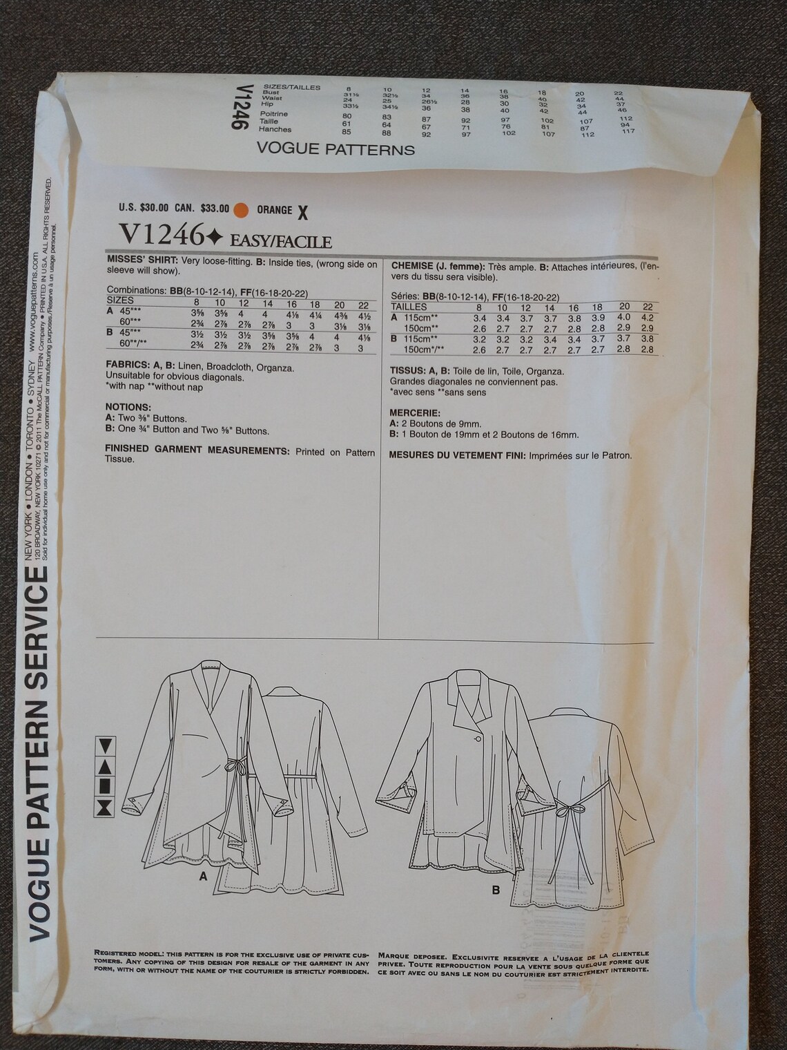 Misses' Vogue V1246 Pattern Lynn Mizono Vogue Patterns - Etsy