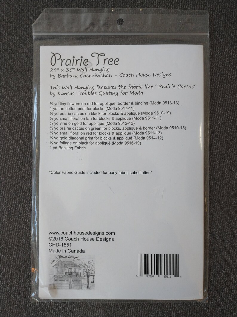 Prairie Tree Quilt Pattern, From Coach House Designs, Designed by ...