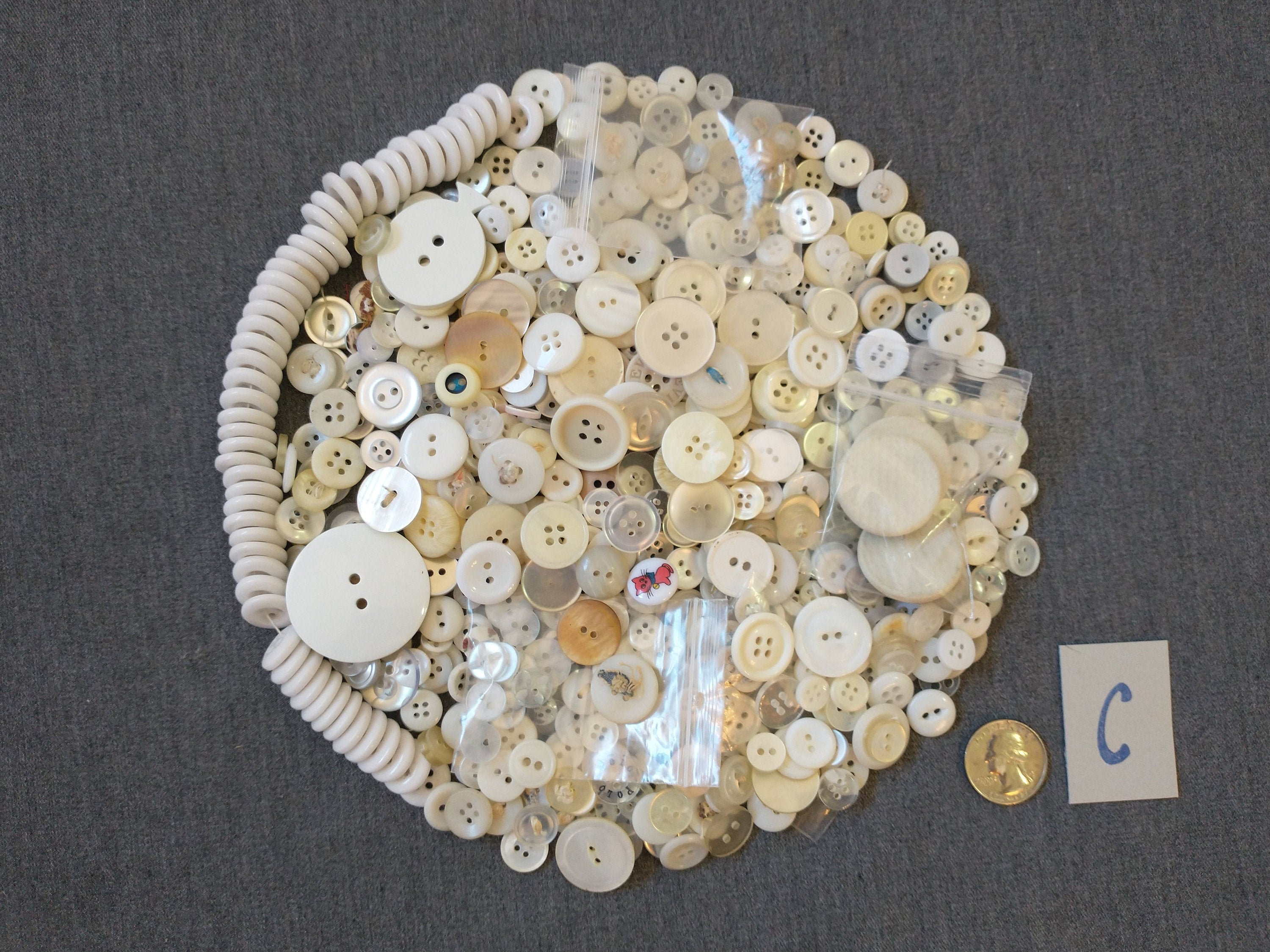 Vintage White Buttons Choice of Two Lots of 400 Buttons | Etsy